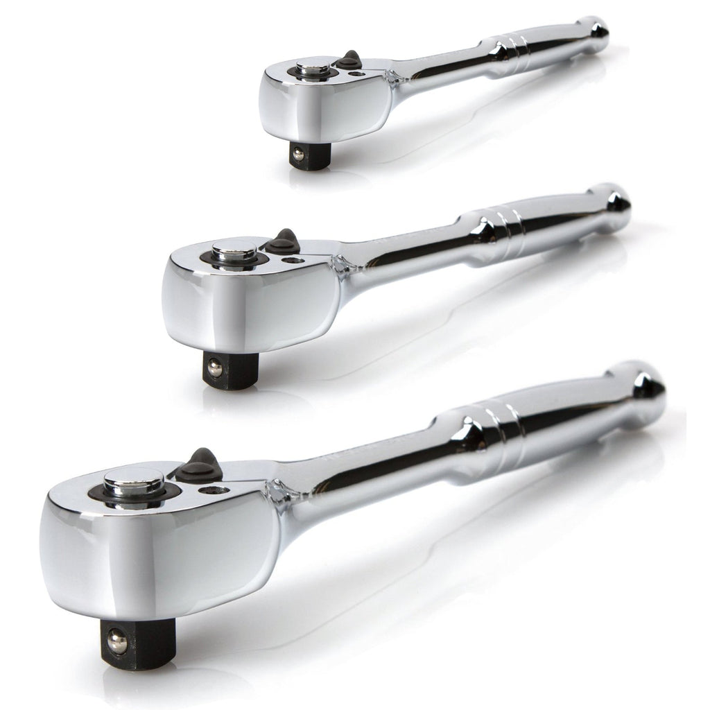 0889-0 - 3-PC SOCKET RATCHET SET, 72-TOOTH PEAR HEAD, QUICK RELEASE (D ...