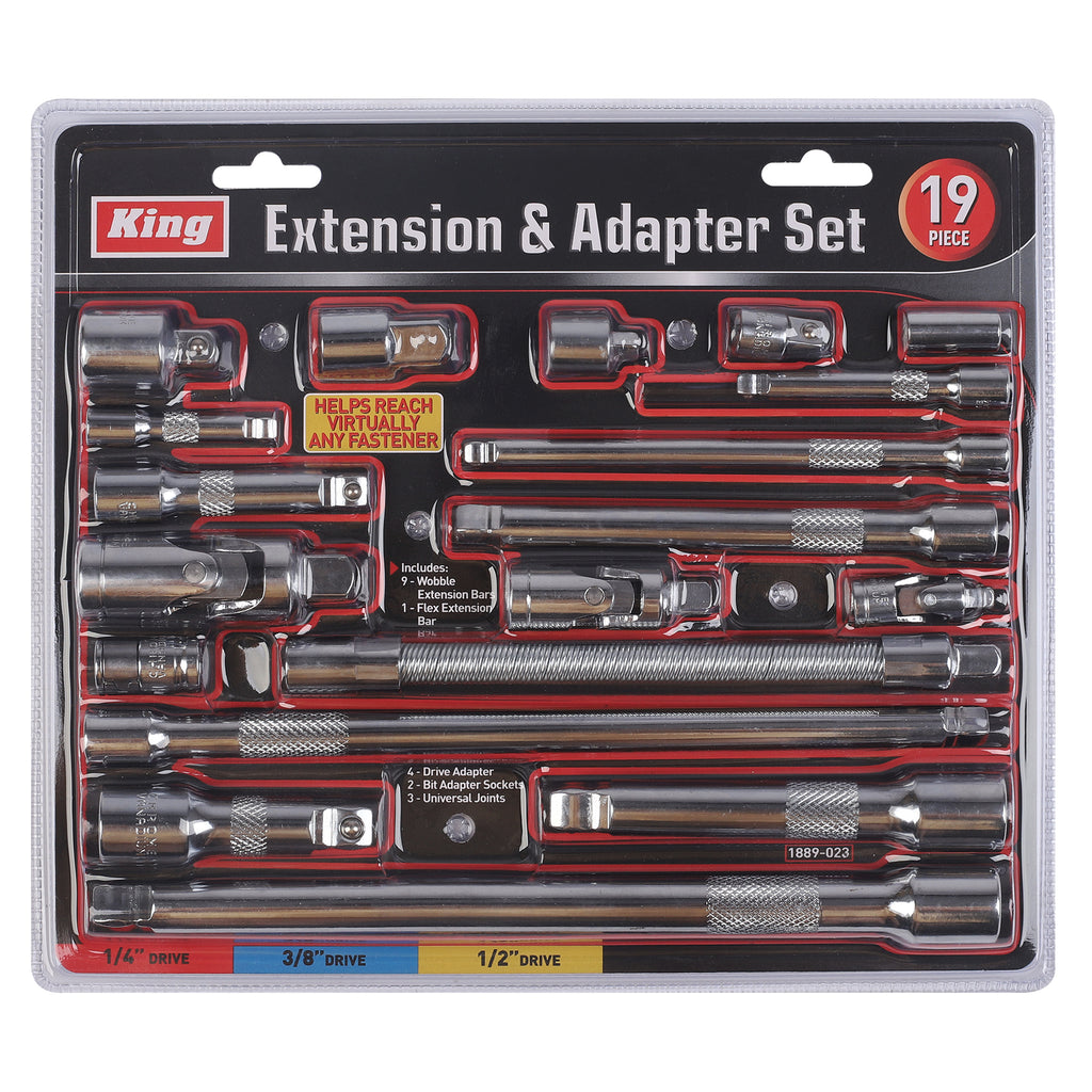 19-PC EXTENSION & ADAPTER SET (1889-0) – King Tools & Equipment
